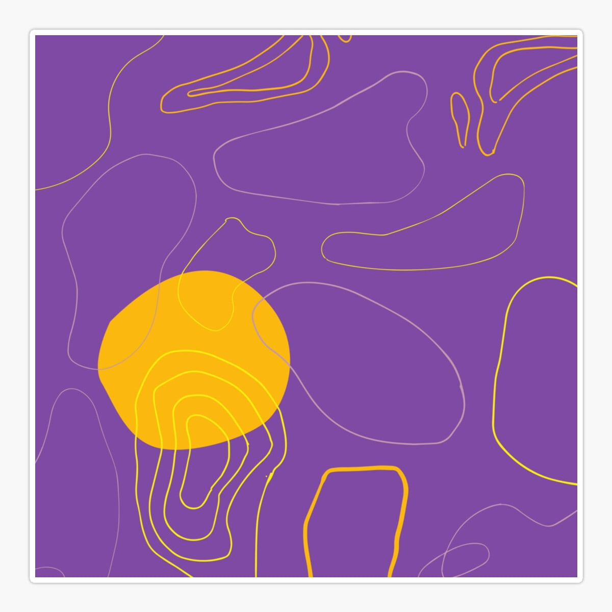 Maneki Abstract Pattern Topography Indigo, And Yellow Sticker, Phone ...