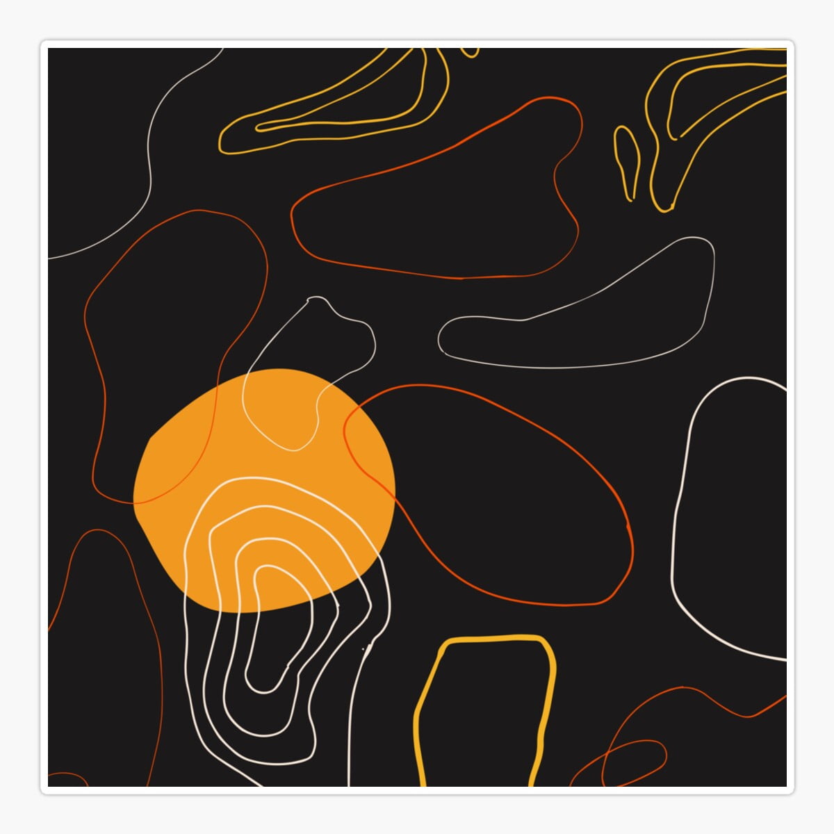 Maneki Abstract Pattern Topography Sticker, Phone Decal Water Bottle ...