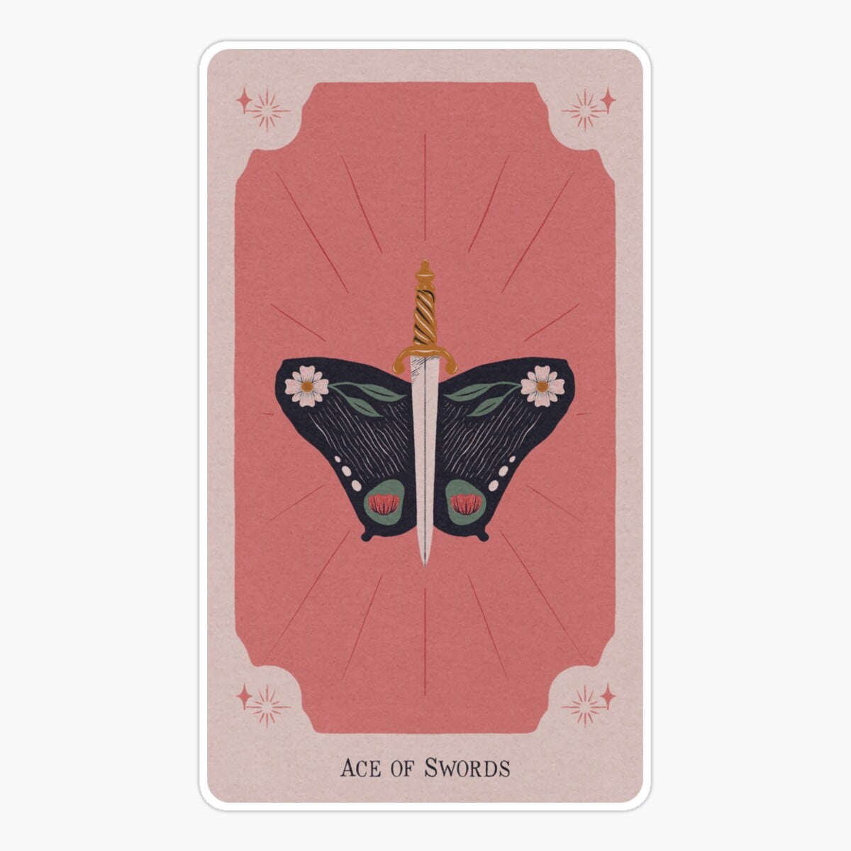 Maneki Ace O Swords Tarot Card Er, Phone Decal Water Bottle Stickers ...