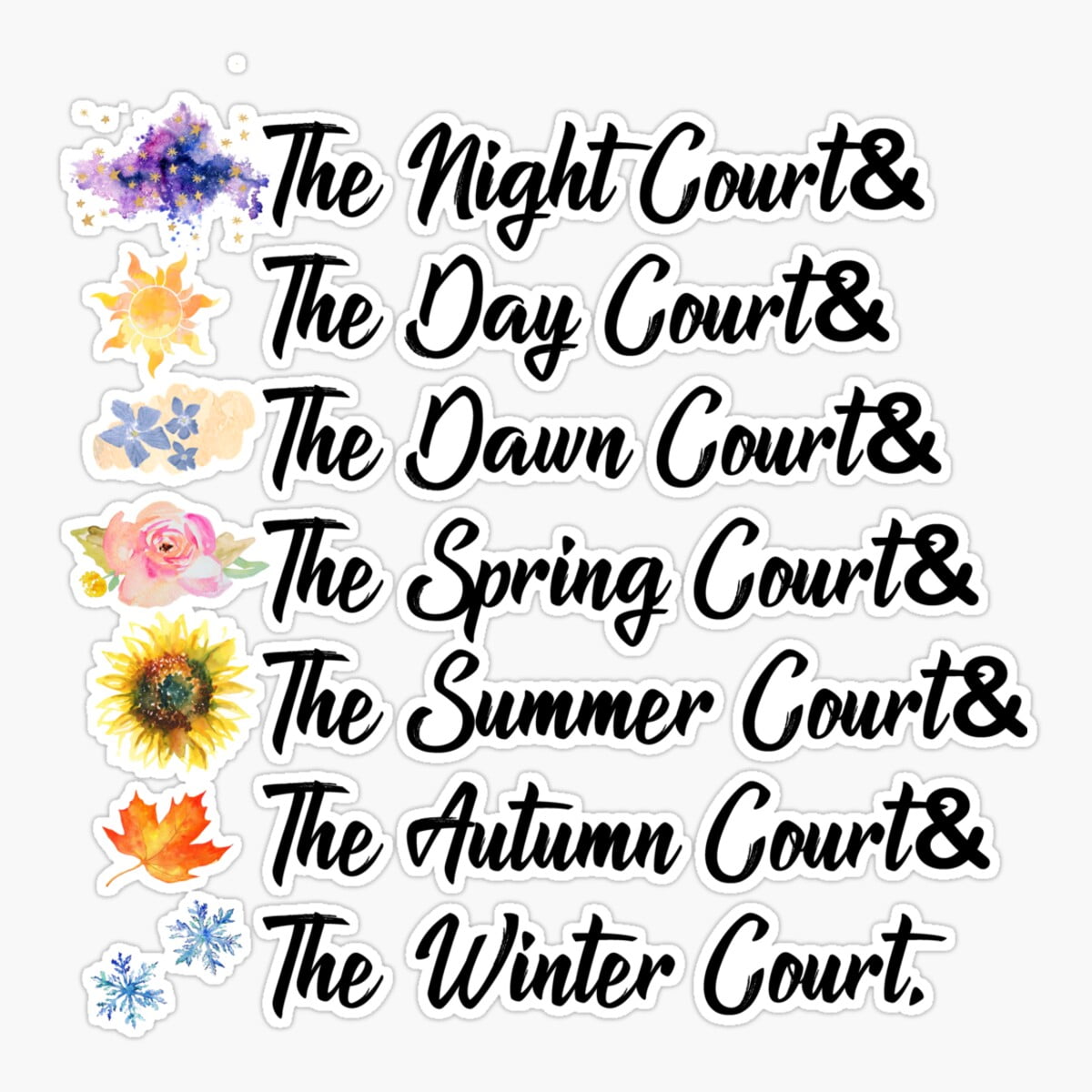 Maneki Acotar Courts Sticker, Phone Decal Water Bottle Stickers Car ...