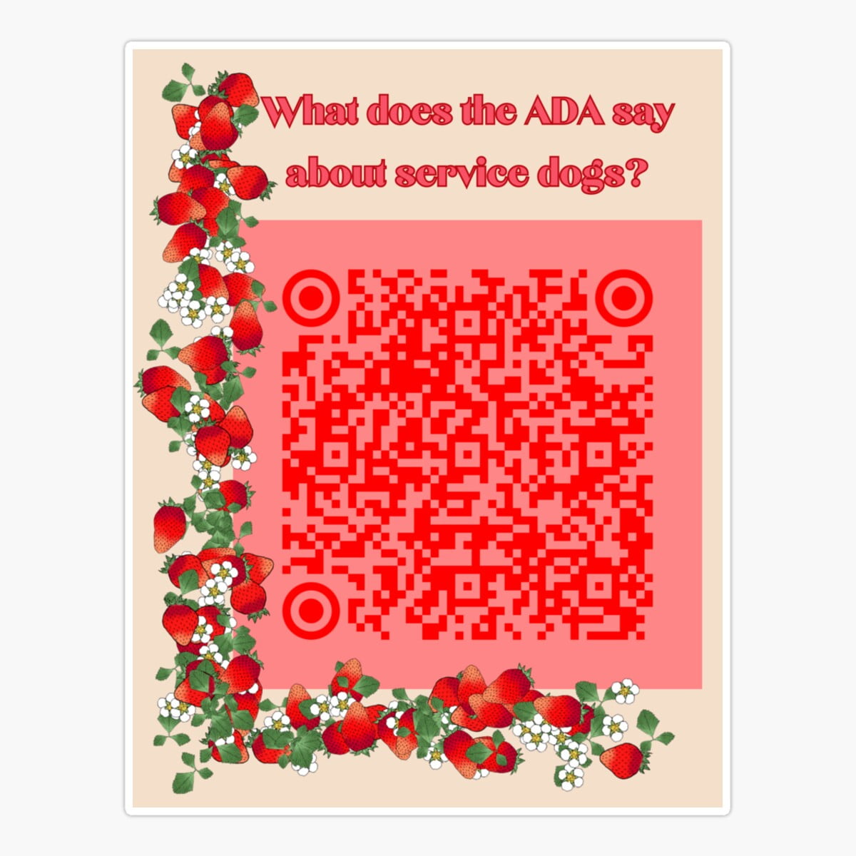 Maneki Ada Sweet Strawberry Link Er, Phone Decal Water Bottle Stickers ...