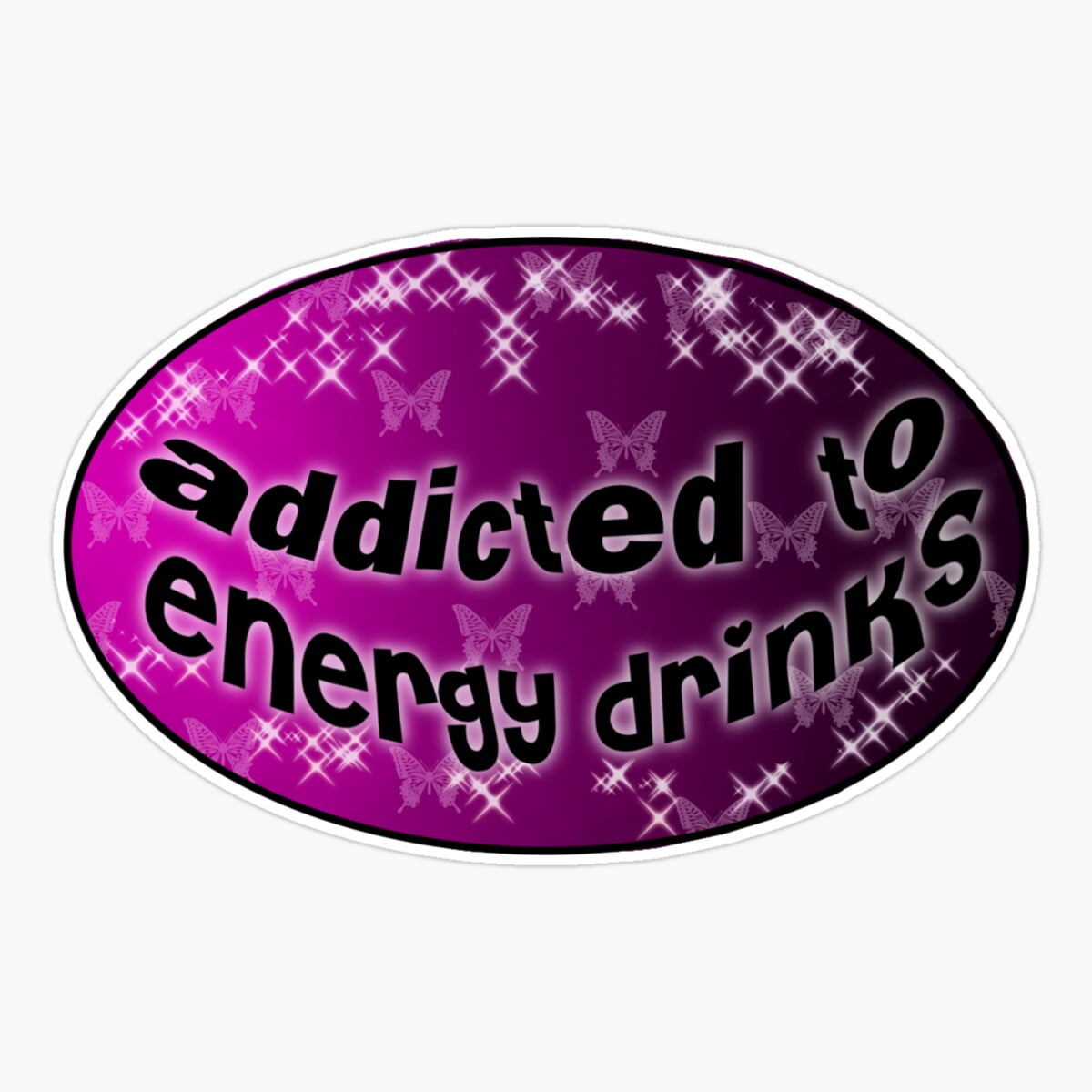Maneki Addicted To Energy Drinks Er, Phone Decal Water Bottle Stickers ...