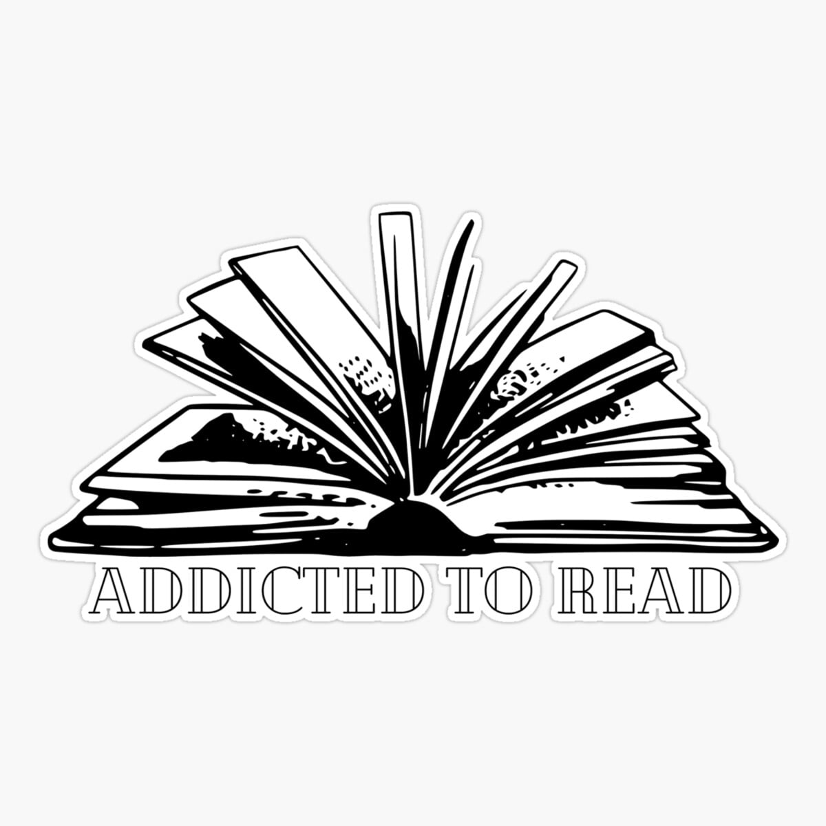 Maneki Addicted To Read Sticker, Phone Decal Water Bottle Stickers Car ...