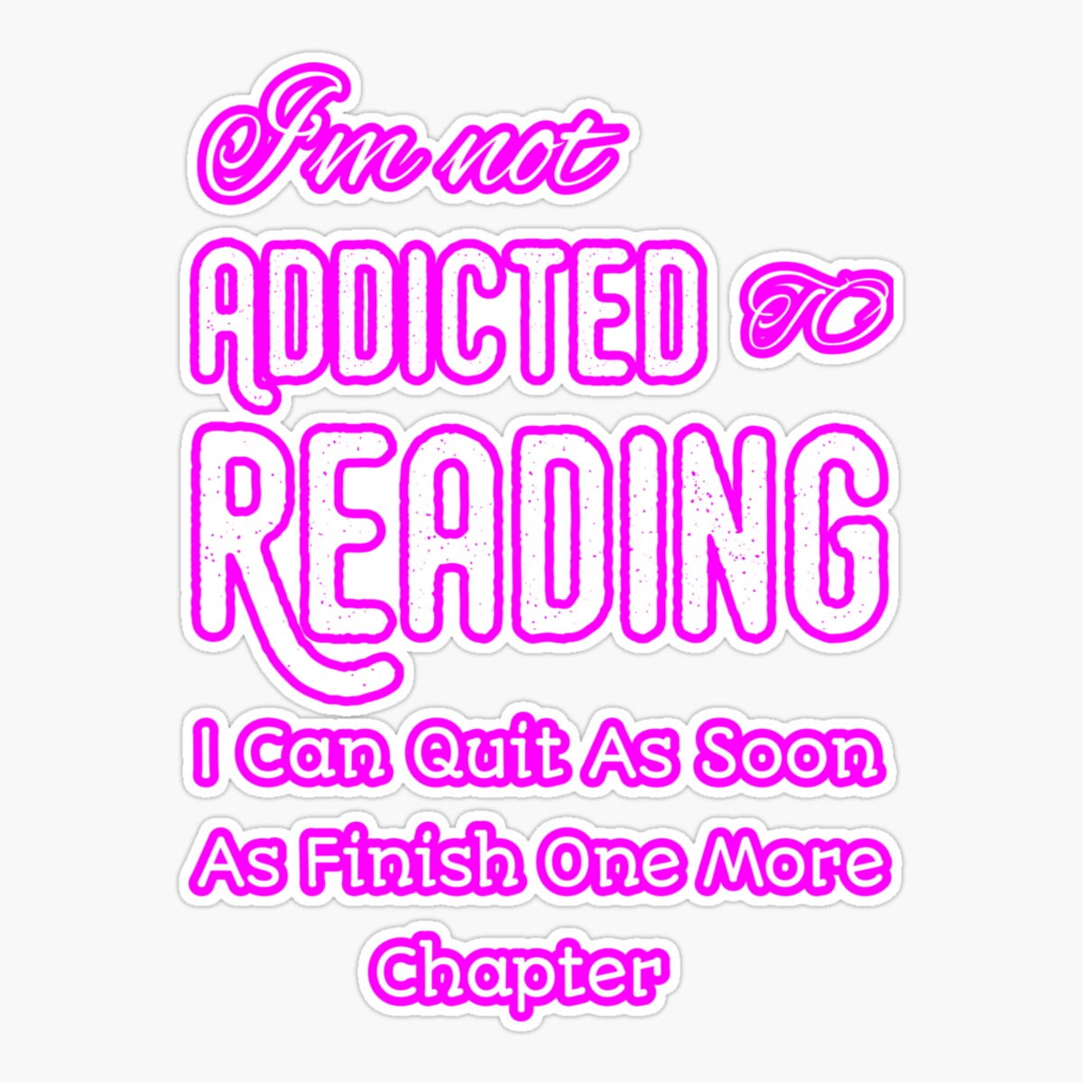 Maneki Addicted To Reading Sticker, Phone Decal Water Bottle Stickers ...