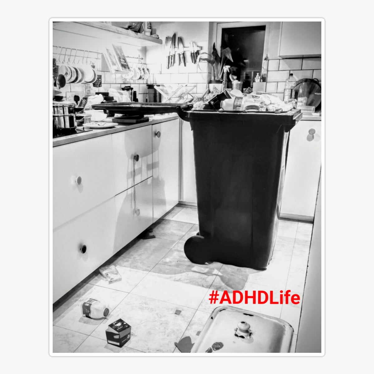 Maneki Adhd Lie - Kitchen Bin Sticker, Phone Decal Water Bottle ...