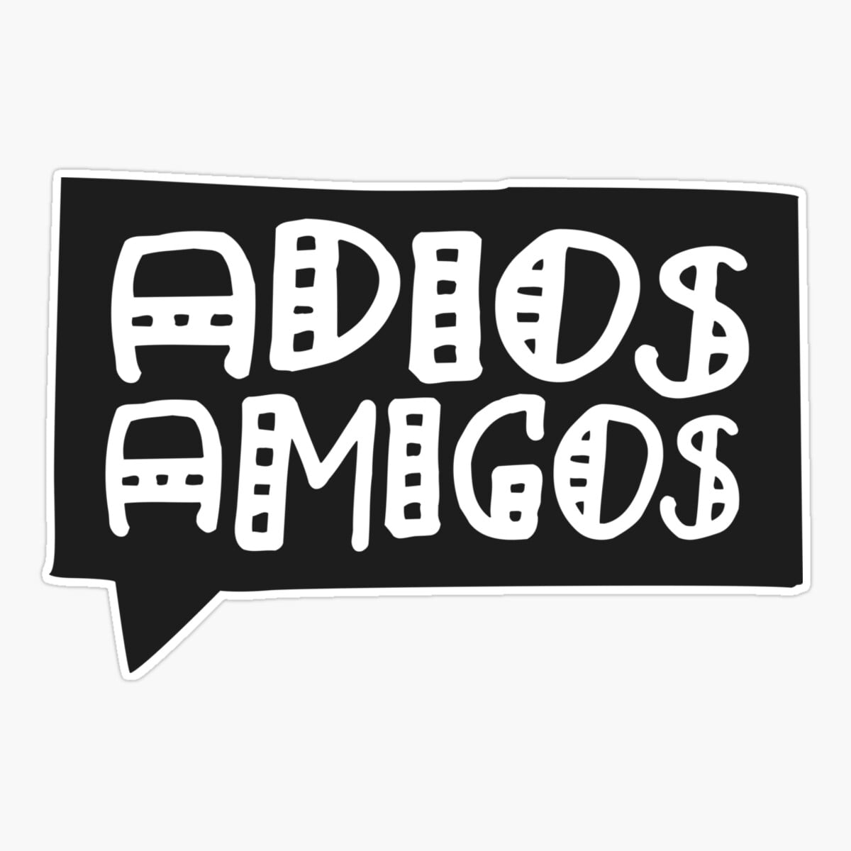 Maneki Adios Amigos (Black) Sticker, Phone Decal Water Bottle Stickers ...