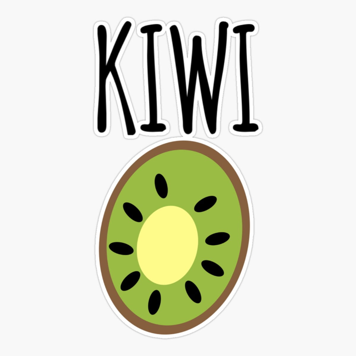 Maneki Adorable And Simple Kiwi Fruit Cartoon With Text Er, Phone Decal ...