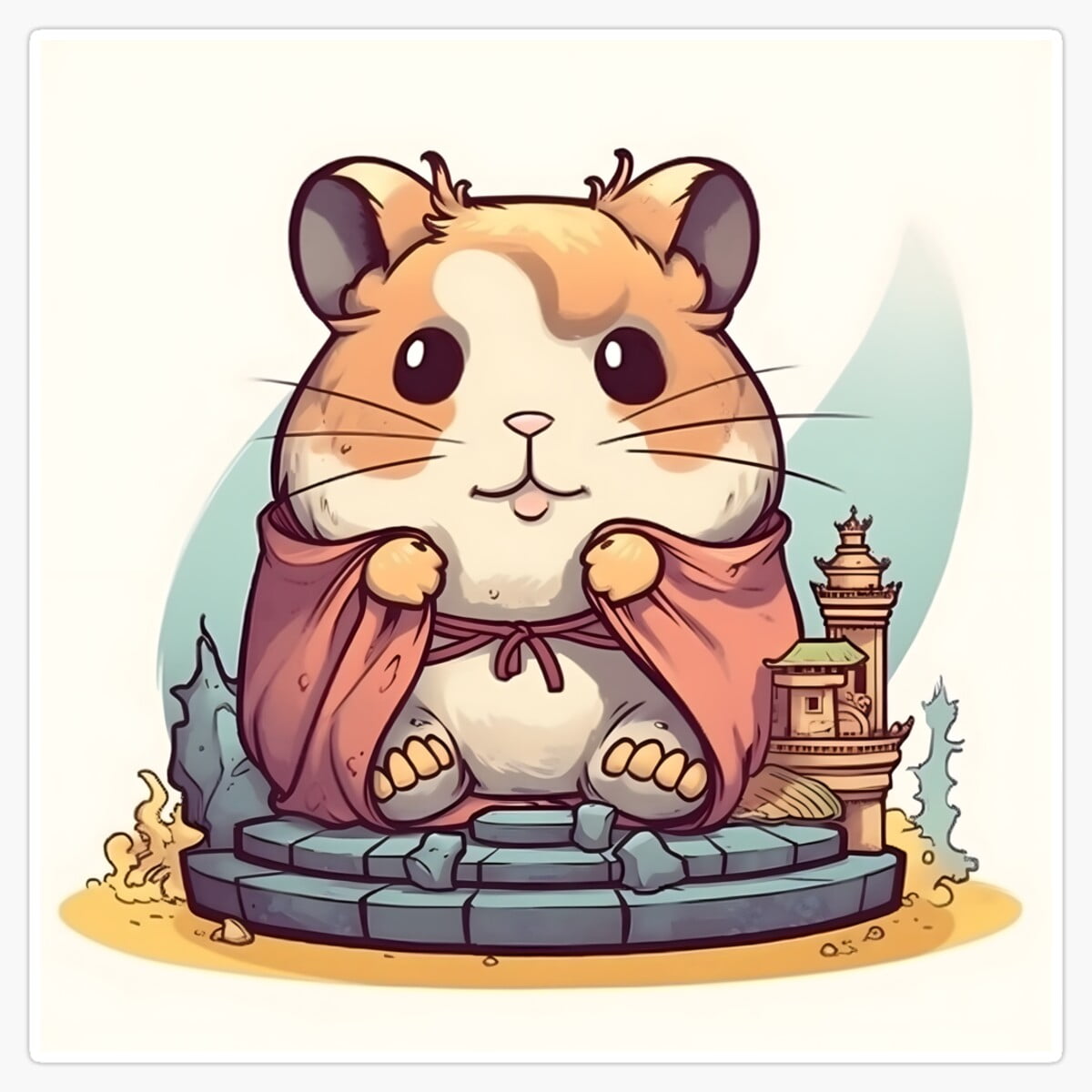 Maneki Adorable & Cute Buddha Hamster Er, Phone Decal Water Bottle ...