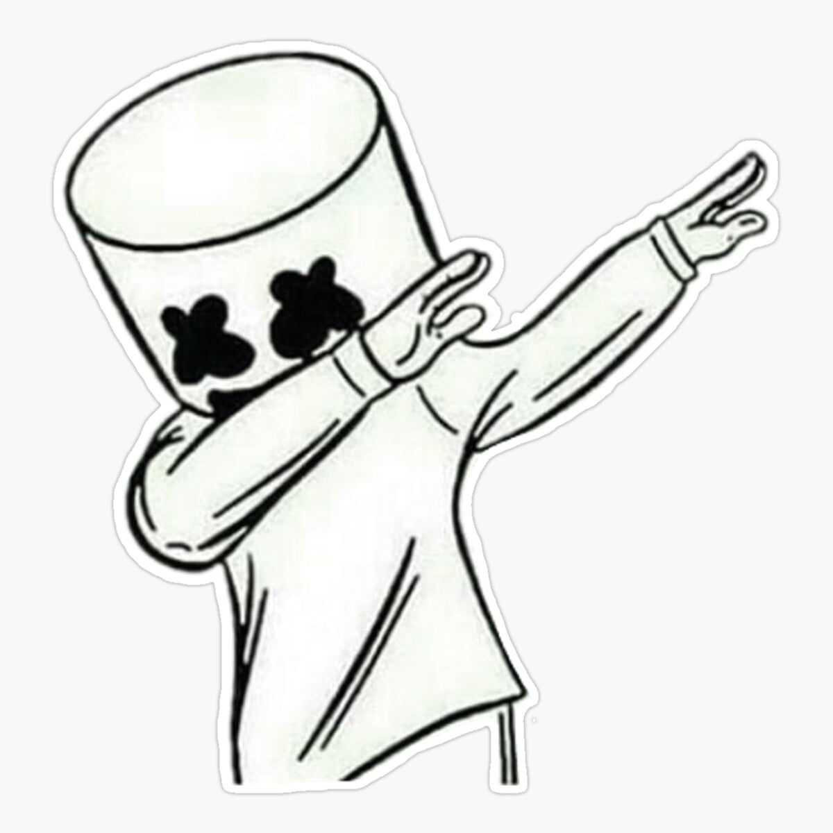 Maneki Adorable Dab Marshmallow Tee Cute Dabbing Marshmallow T-Shirt ...