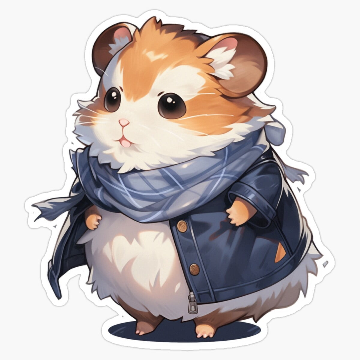 Maneki Adorable Golden Hamster Cartoon Er Er, Phone Decal Water Bottle ...