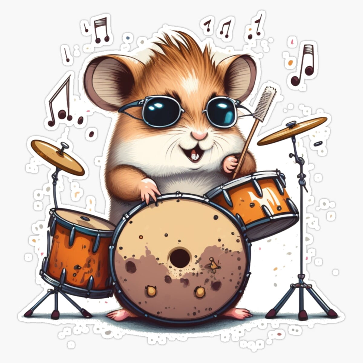 Maneki Adorable Hamster Plays Music, Drums With Playful Energy Er ...
