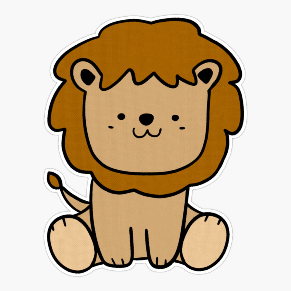 Maneki Adorable Jungle Lion Cartoon Design Er, Phone Decal Water Bottle ...