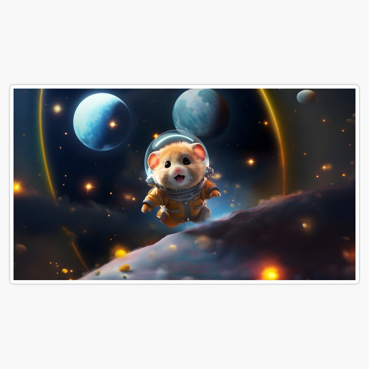 Maneki Adorable Space Explorer Hamster! Er, Phone Decal Water Bottle ...