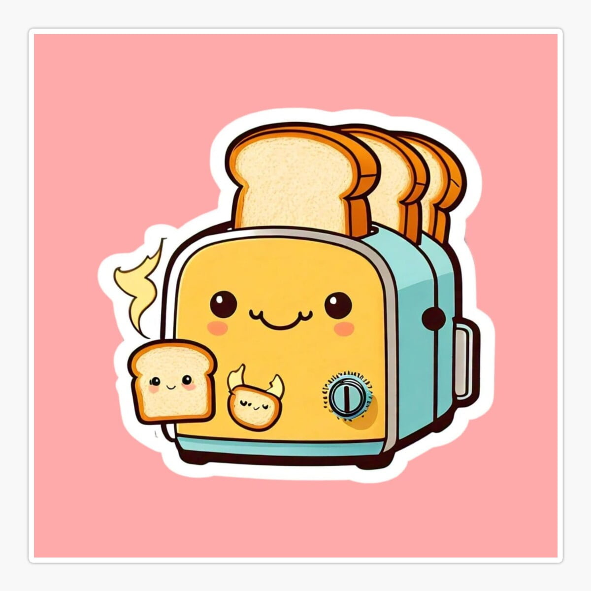 Maneki Adorable Toaster Sticker Sticker, Phone Decal Water Bottle ...