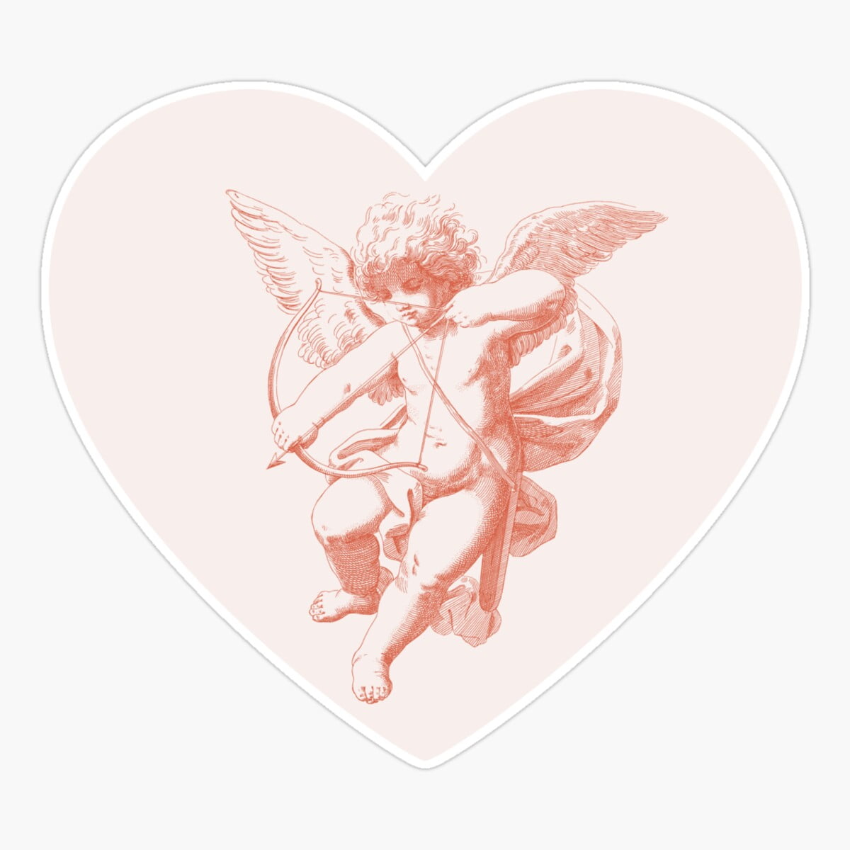 Maneki Aesthetic Angel Cupid Valentine'S Day Heart Er, Phone Decal ...