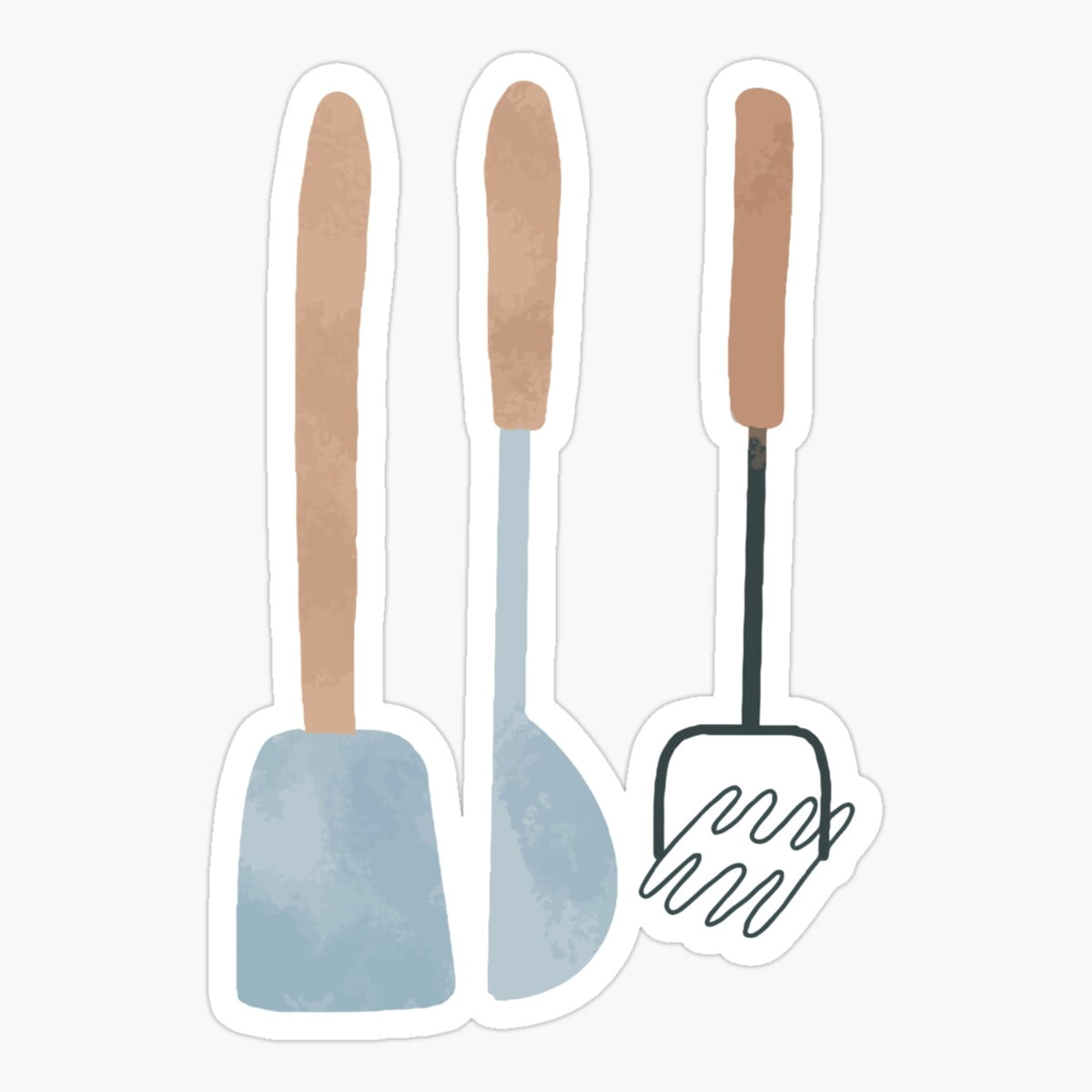Maneki Aesthetic Cottagecore Cooking Tools Sticker, Phone Decal Water ...