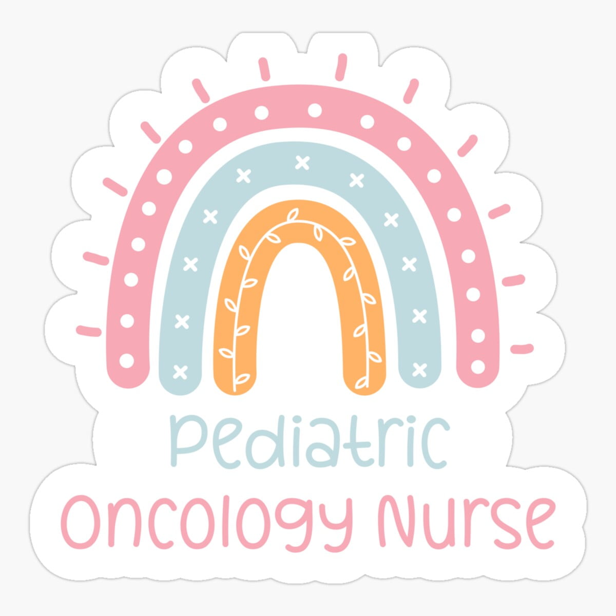 Maneki Aesthetic Pediatric Oncology Nurse Boho Rainbow In Pastel Colors ...
