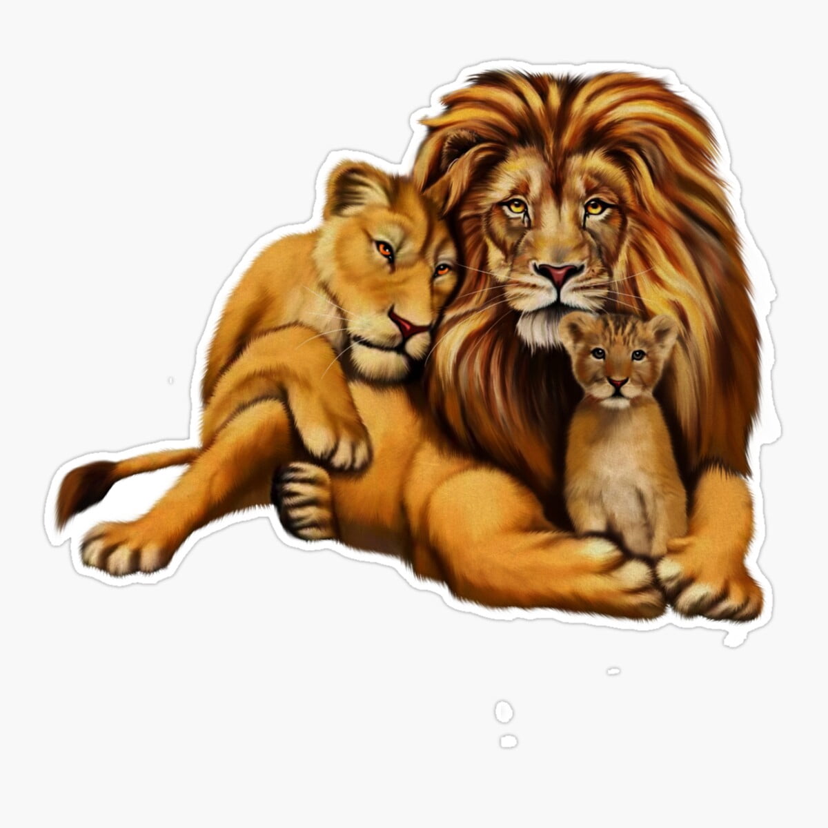 Maneki African Lion Family, Lioness, Lion And Cub Er, Phone Decal Water ...