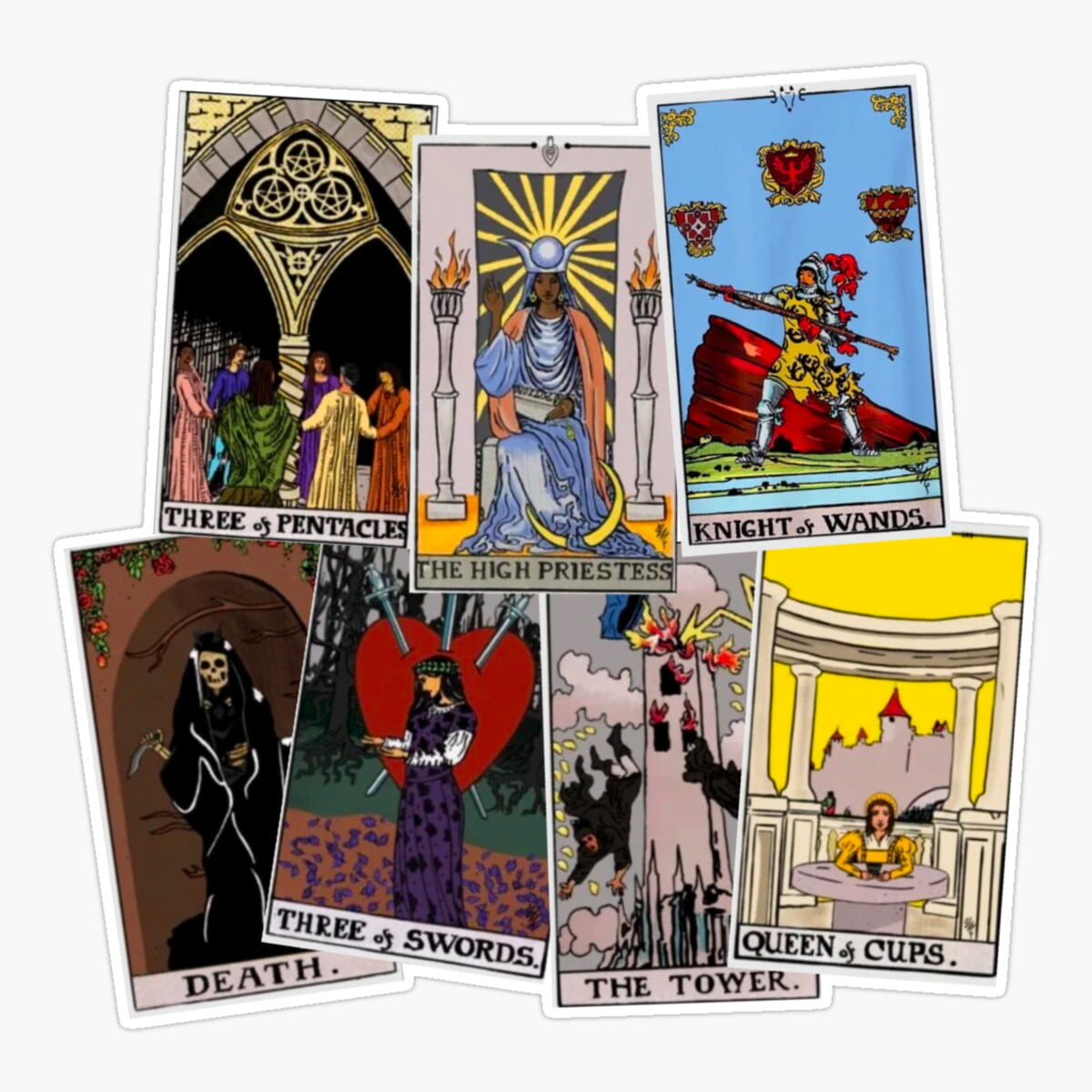 Maneki Agatha All Along Tarot Cards All 7 Er, Phone Decal Water Bottle ...