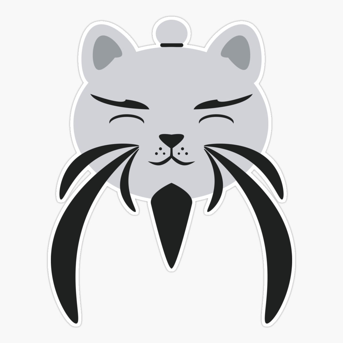 Maneki Aikidoka Master Grand Sensei Cat Sticker, Phone Decal Water ...