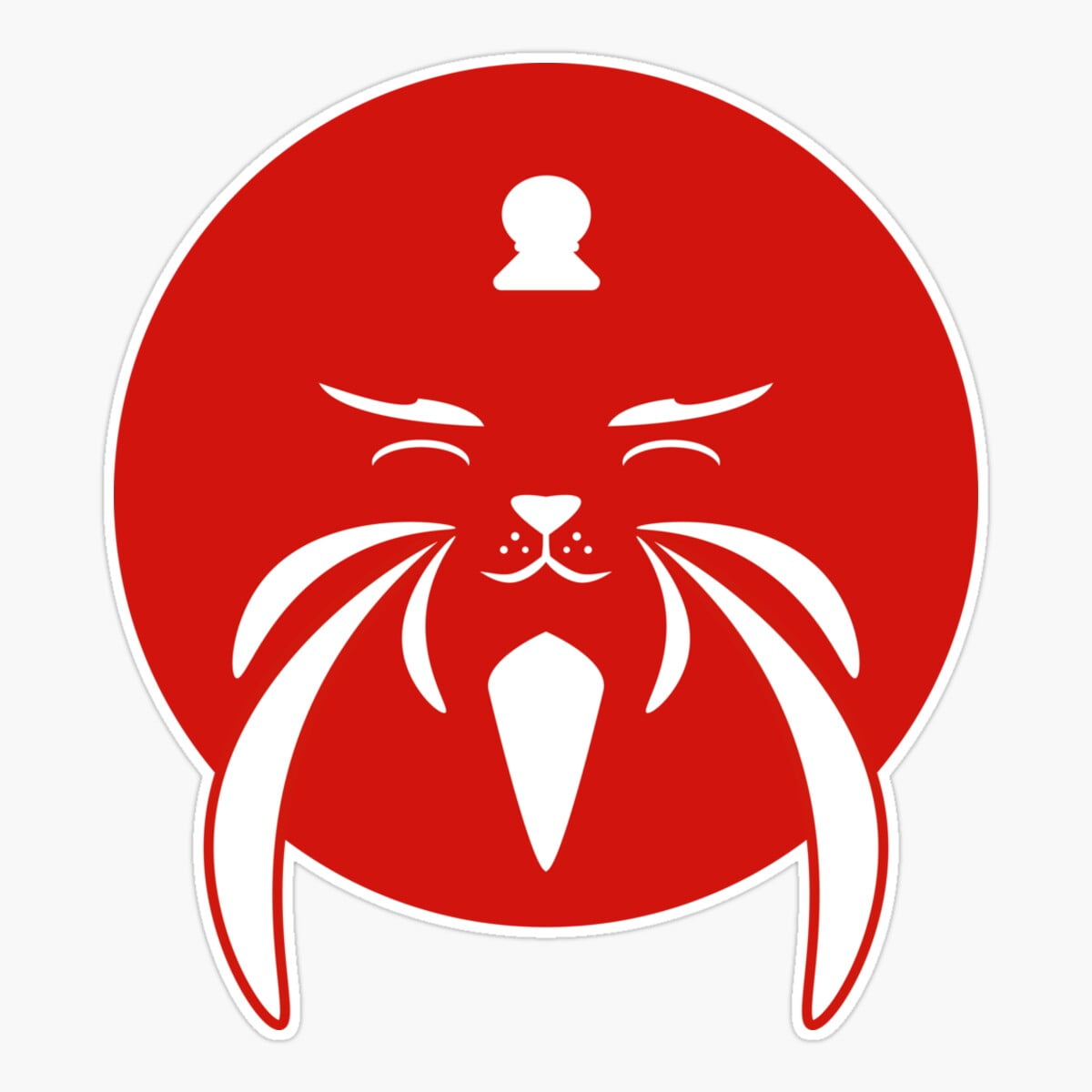 Maneki Aikidoka Master Grand Sensei Cat White Sticker, Phone Decal ...