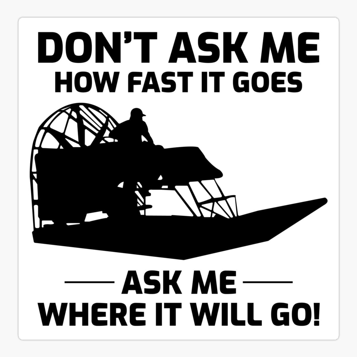 Maneki Airboat Anboat Airboating Planeboat Swamp Boat Er, Phone Decal ...