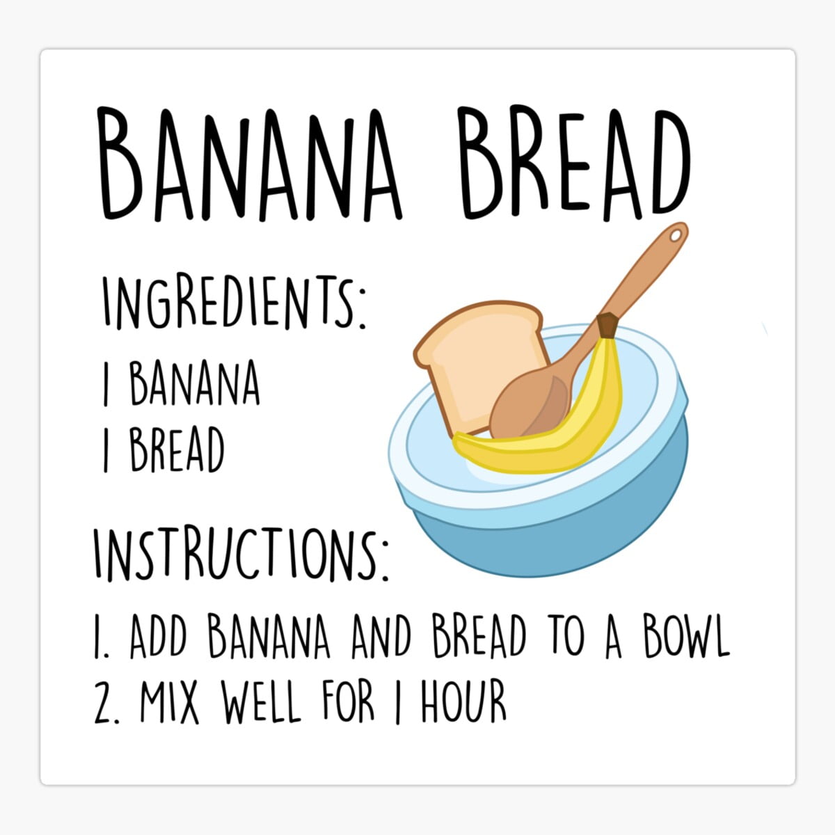 Maneki Ake Banana Bread Recipe Sticker, Phone Decal Water Bottle ...