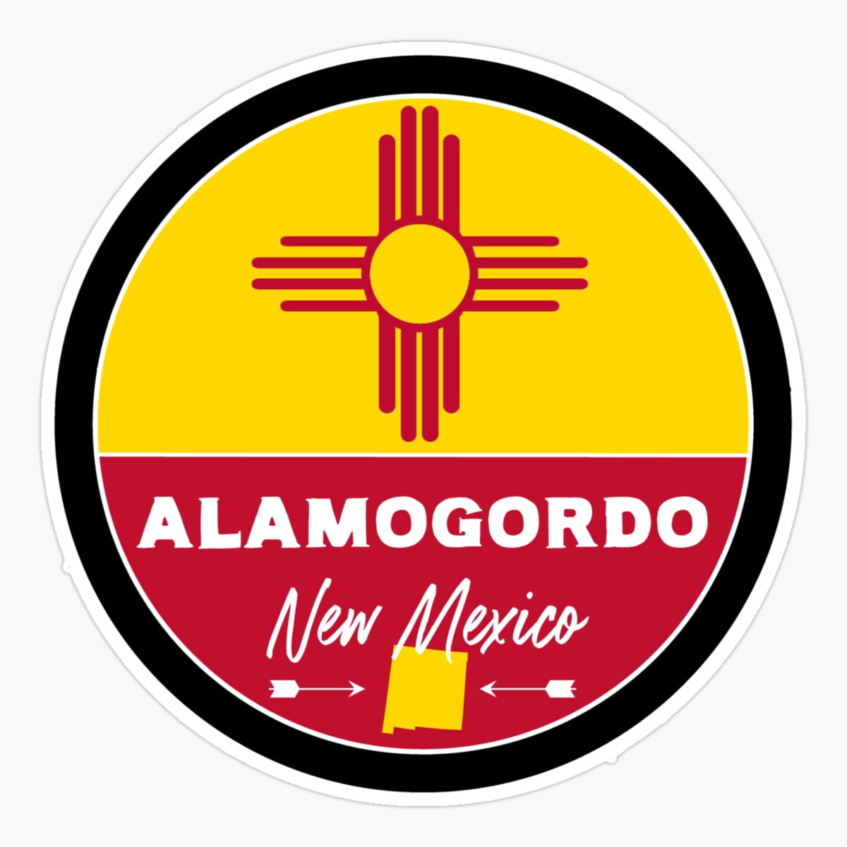 Maneki Alamogordo New Mexico Zia State Lag And Nm Map Badge Sticker ...