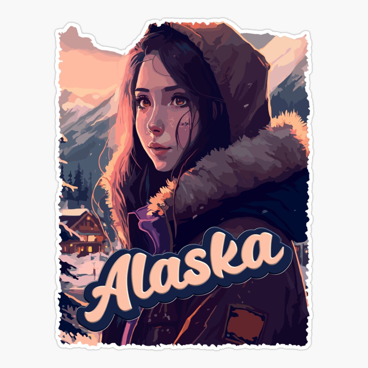 Maneki Alaska: Arctic Aurora Adventurer Sticker, Phone Decal Water ...