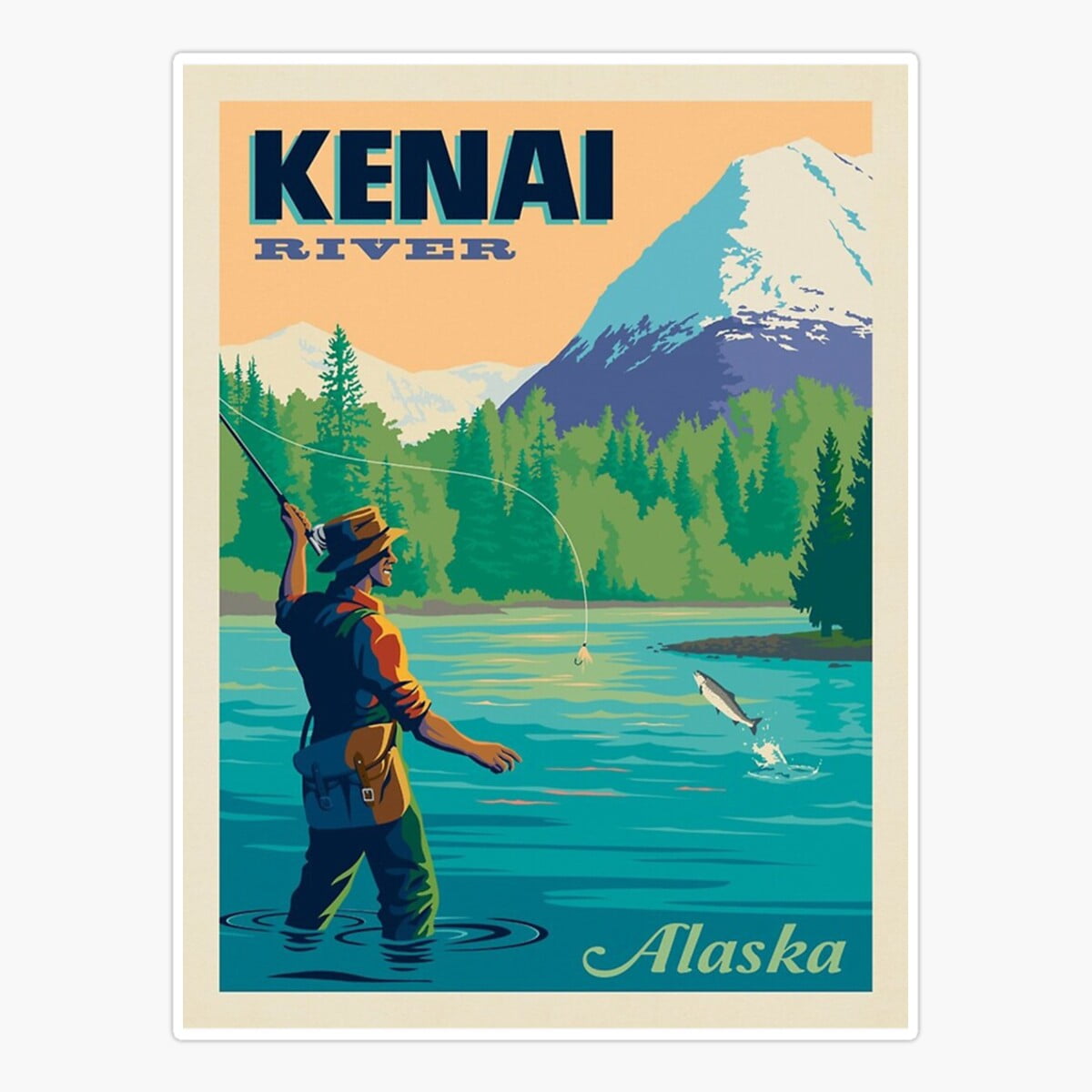 Maneki Alaska Kenai River Er, Phone Decal Water Bottle Stickers Car ...