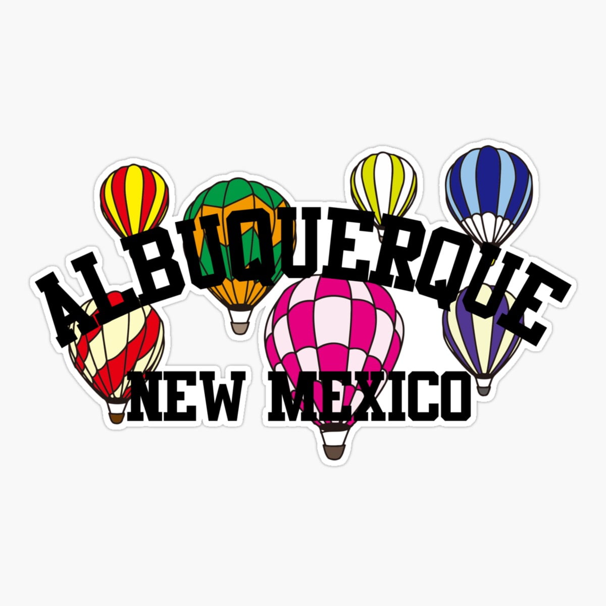 Maneki Albuquerque Hot Air Balloons Sticker, Phone Decal Water Bottle ...