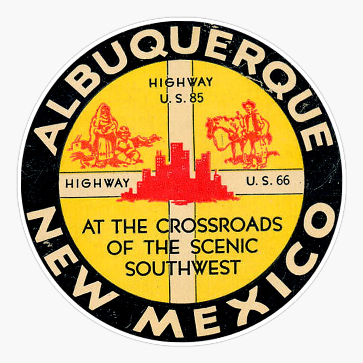 Maneki Albuquerque New Mexico Route 66 Vintage Sticker, Phone Decal ...