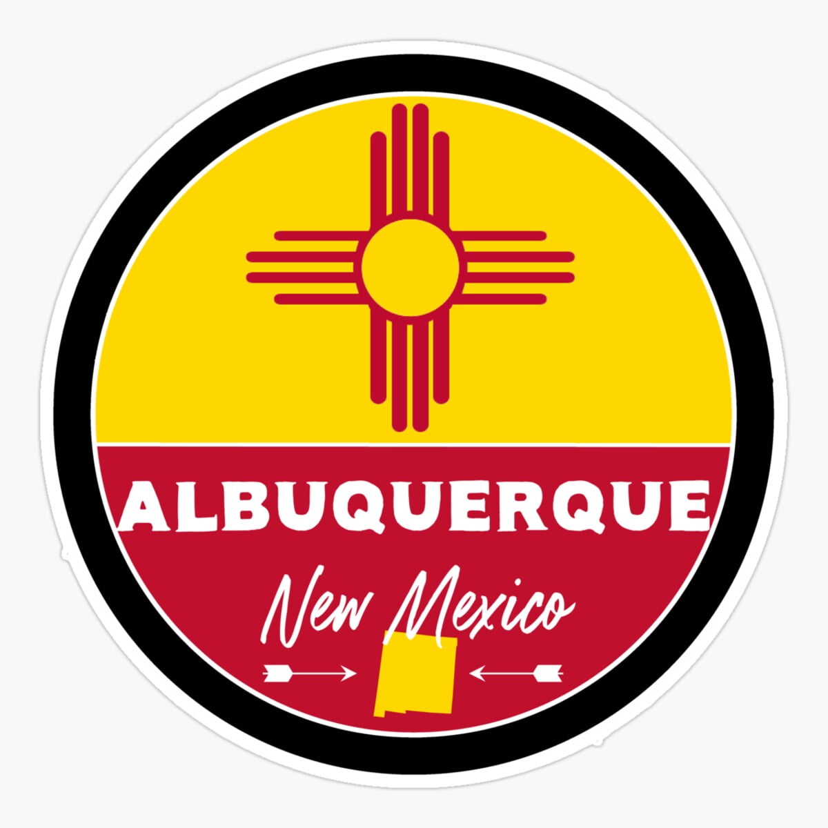 Maneki Albuquerque New Mexico Zia State Lag And Nm Map Badge Sticker ...