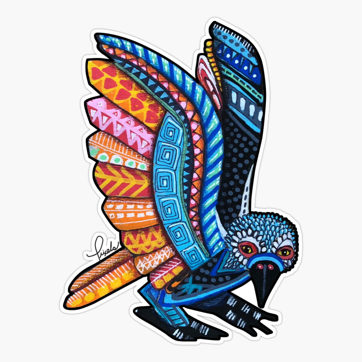 Maneki Alebrije_1 Sticker, Phone Decal Water Bottle Stickers Car Decals ...