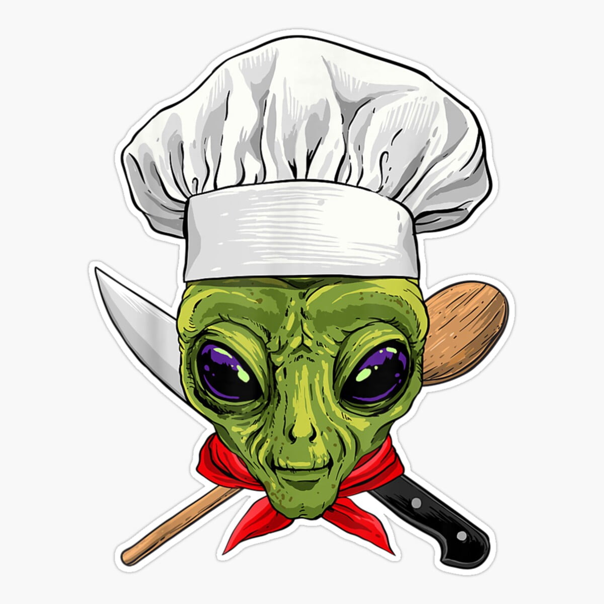 Maneki Alien Che Uo Alien Outer Space, Cooking Lover Sticker, Phone ...