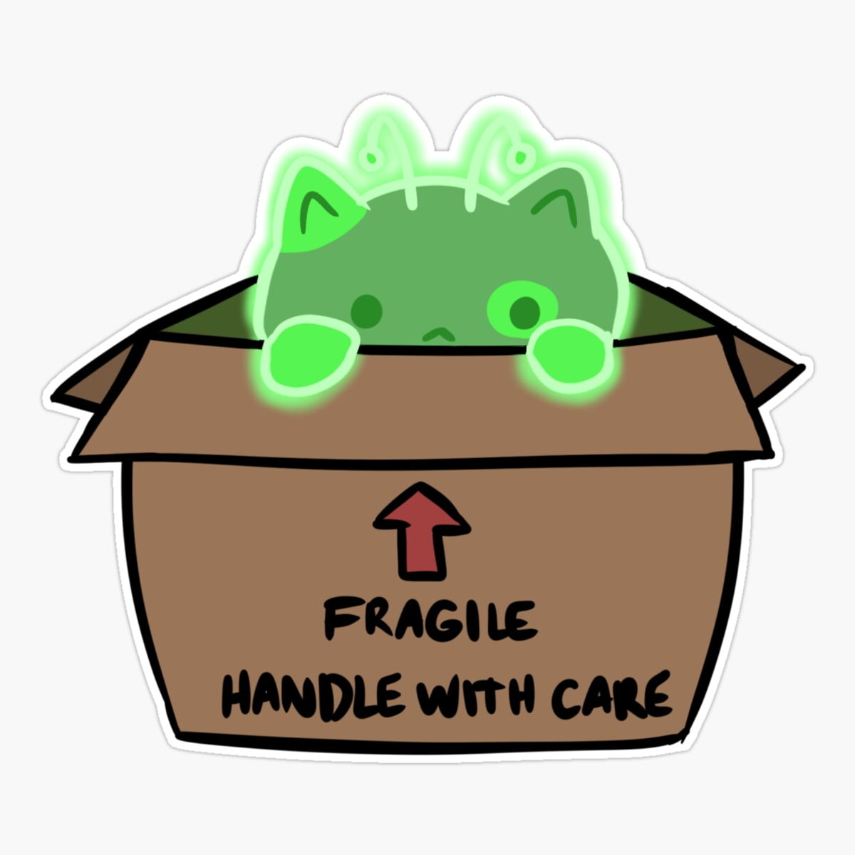 Maneki Alien Slime Radioactive Cat In Box Ragile Handle With Care ...