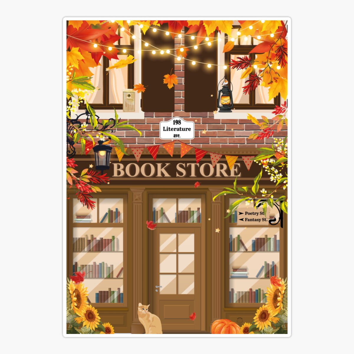 Maneki All Bookstore Sticker, Phone Decal Water Bottle Stickers Car ...