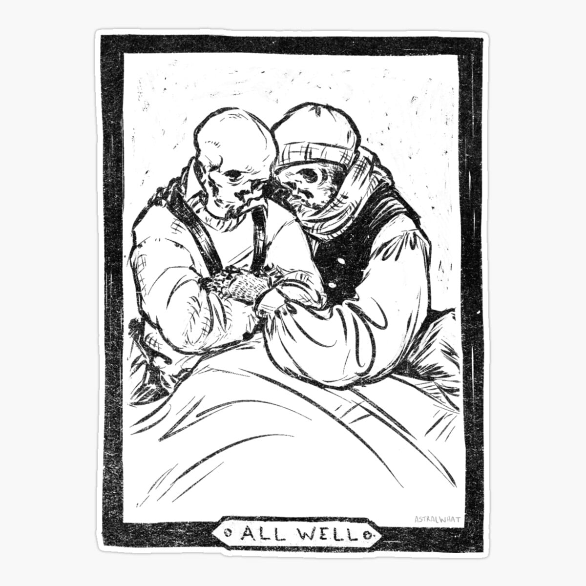 Maneki All Well - Skeleton Embrace Er, Phone Decal Water Bottle ...