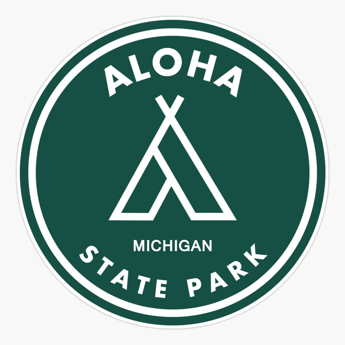 Maneki Aloha State Park Michigan Tent Er, Phone Decal Water Bottle ...