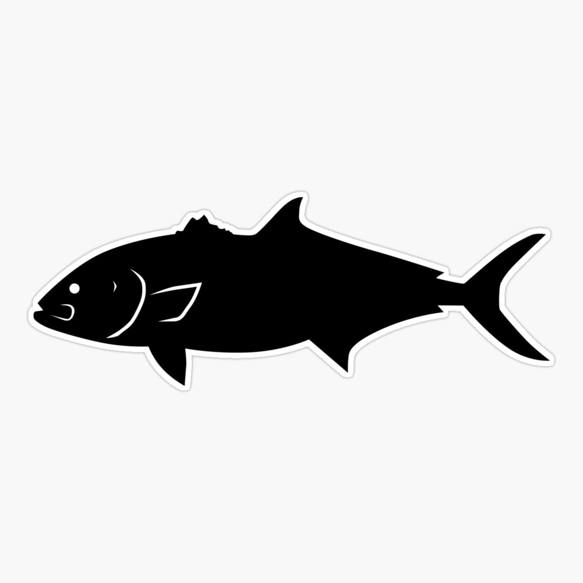 Maneki Amberjack Ish Silhouette (Black) Er, Phone Decal Water Bottle ...