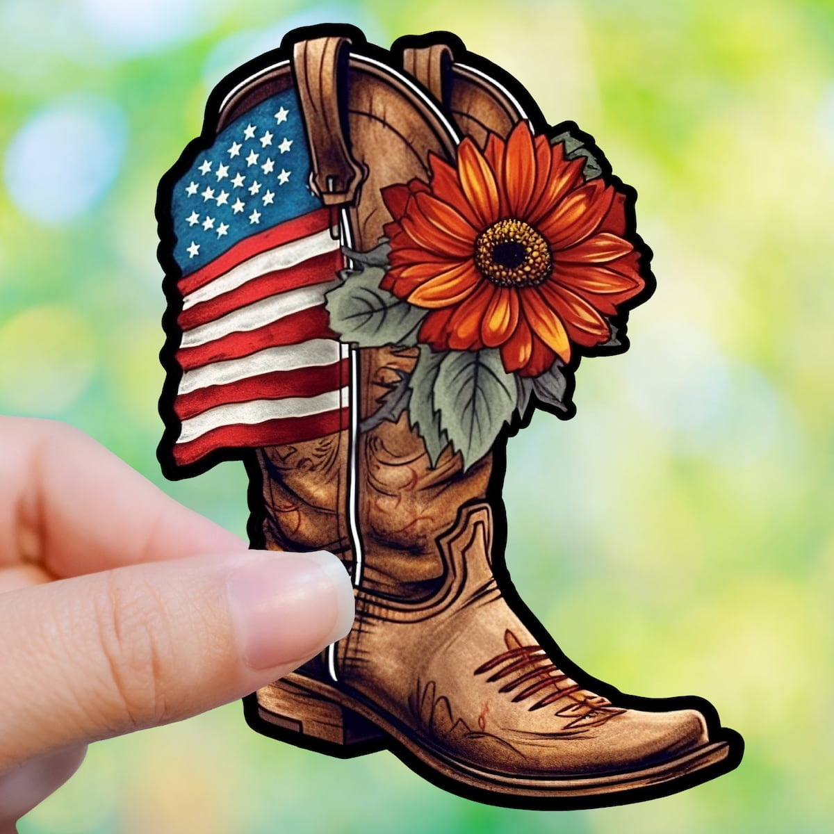 Maneki American Cowboy Boots Sticker, Cowboy Carter Decal, 4Th Of July ...