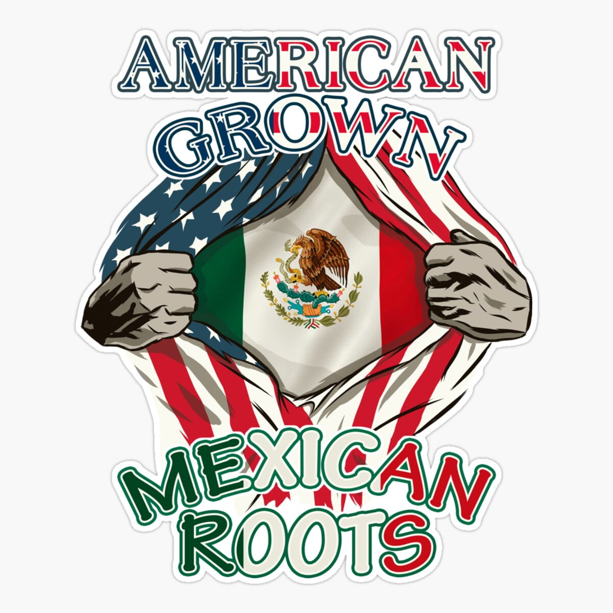 Maneki American Grown Mexican Roots Tee Proud Lag Love Usa Mexico T ...