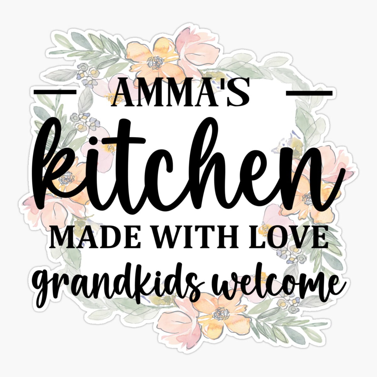 Maneki Amma'S Kitchen Sticker, Phone Decal Water Bottle Stickers Car ...