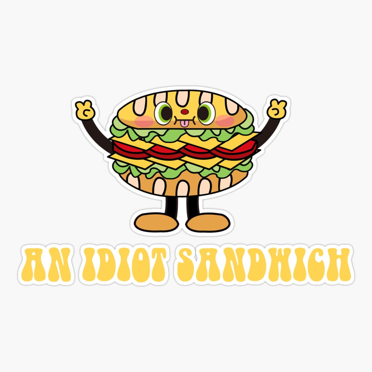 Maneki An Idiot Sandwich Sticker, Phone Decal Water Bottle Stickers Car ...