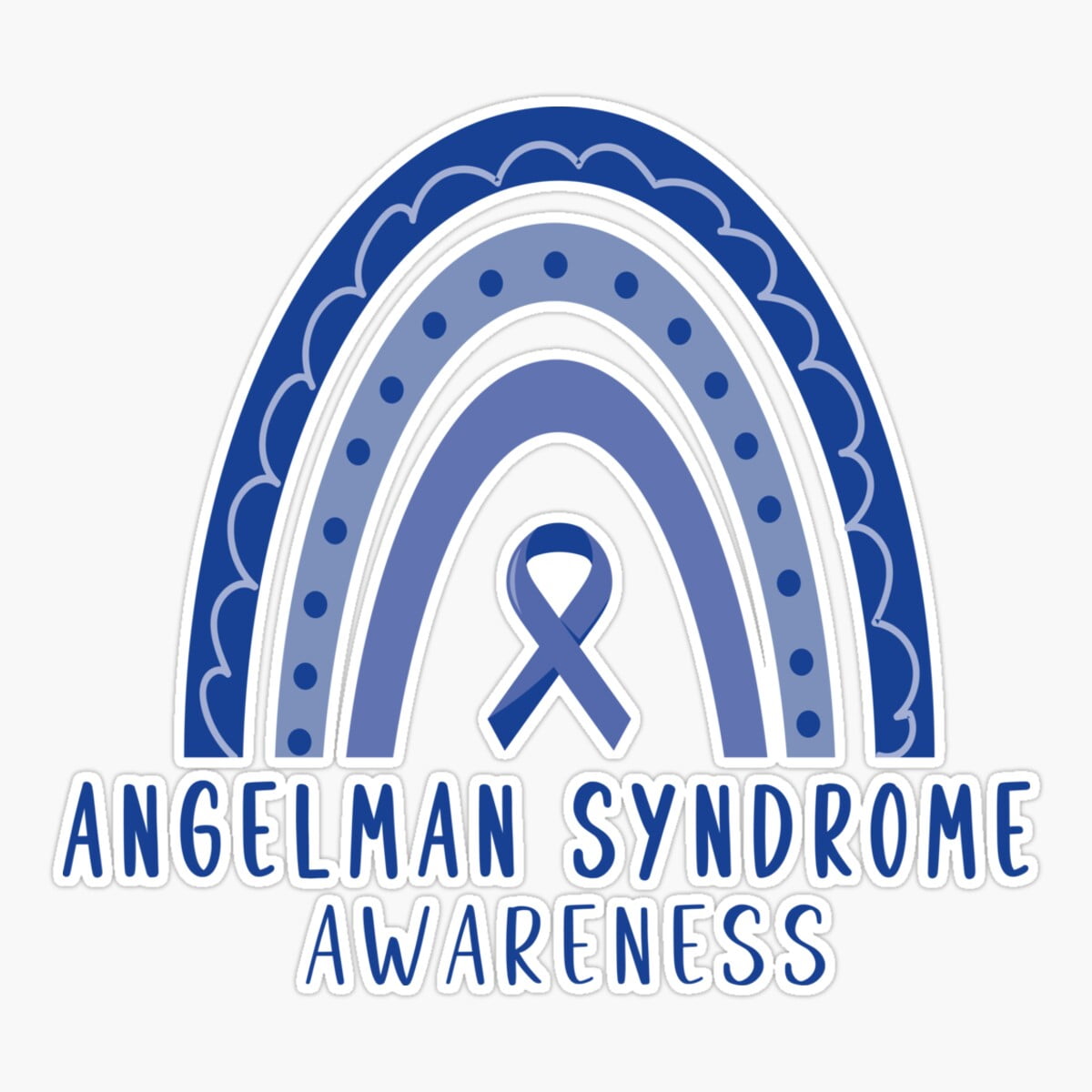 Maneki Angelman Syndrome Blue Rainbow Ribbon Awareness Er, Phone Decal Water Bottle Stickers Car ...