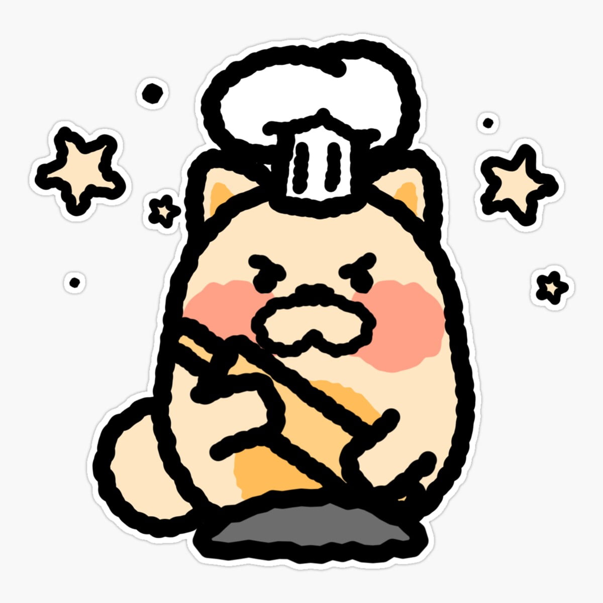 Maneki Angry Baker Sticker, Phone Decal Water Bottle Stickers Car ...