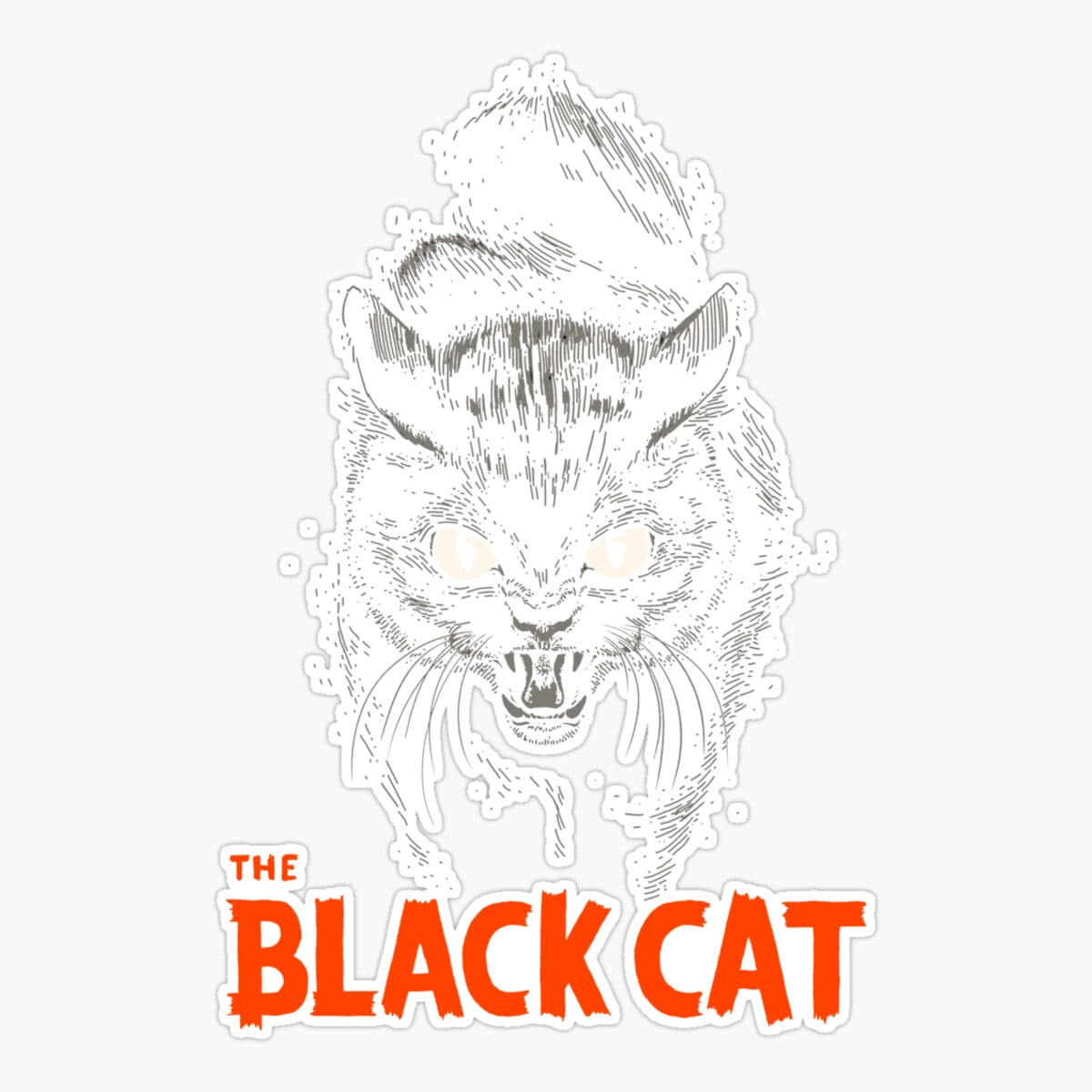 Maneki Angry Black Cat Unny Cute Cool Design Or Cat Lovers Sticker ...