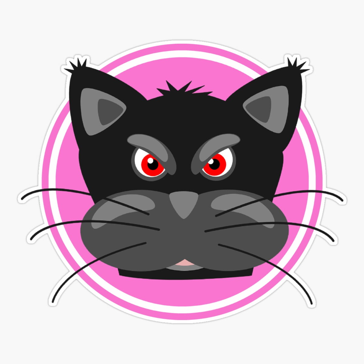 Maneki Angry Cat Sticker, Phone Decal Water Bottle Stickers Car Decals ...