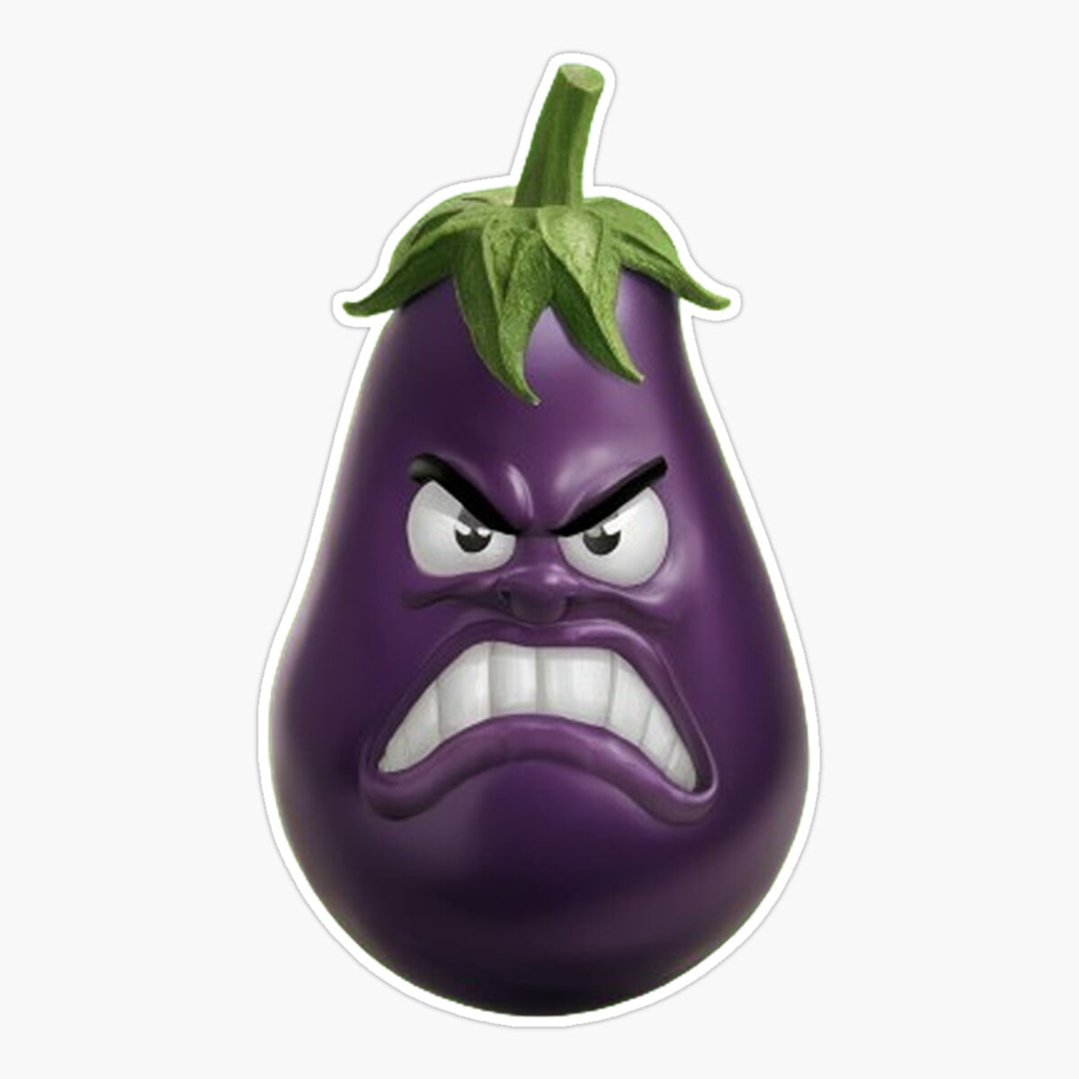 Maneki Angry Eggplant - A Un And Whimsical Design Sticker, Phone Decal ...