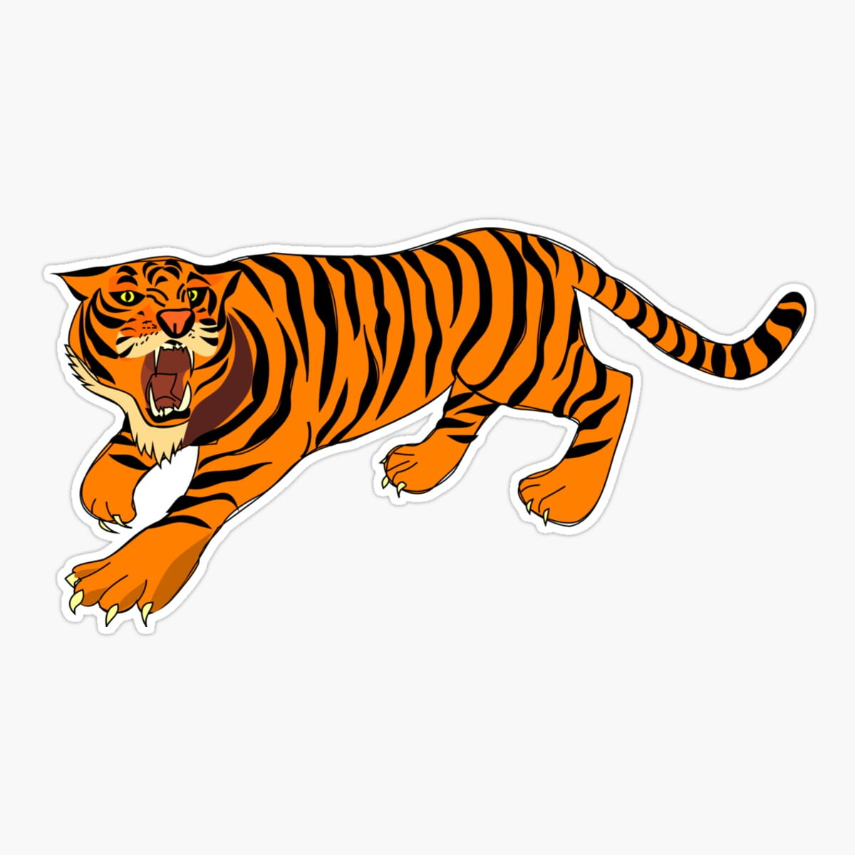 Maneki Angry Tiger Er, Phone Decal Water Bottle Stickers Car Decals ...